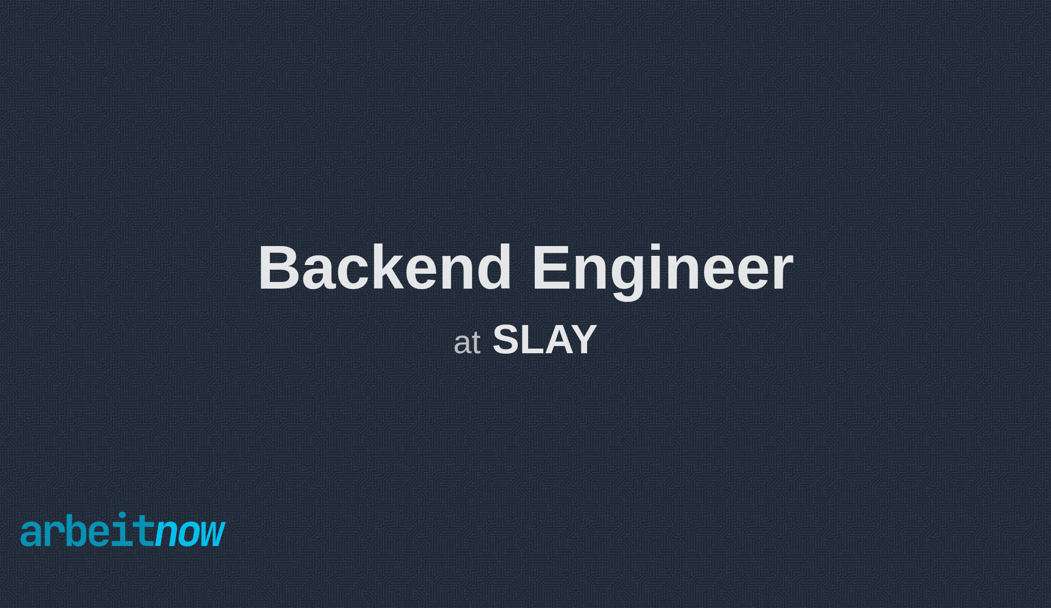 Backend Engineer job at SLAY in Berlin, BERLIN